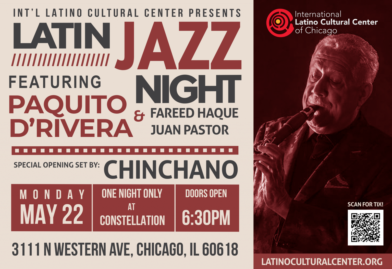 Latin Jazz Night: Paquito D’Rivera – International Latino Cultural ...