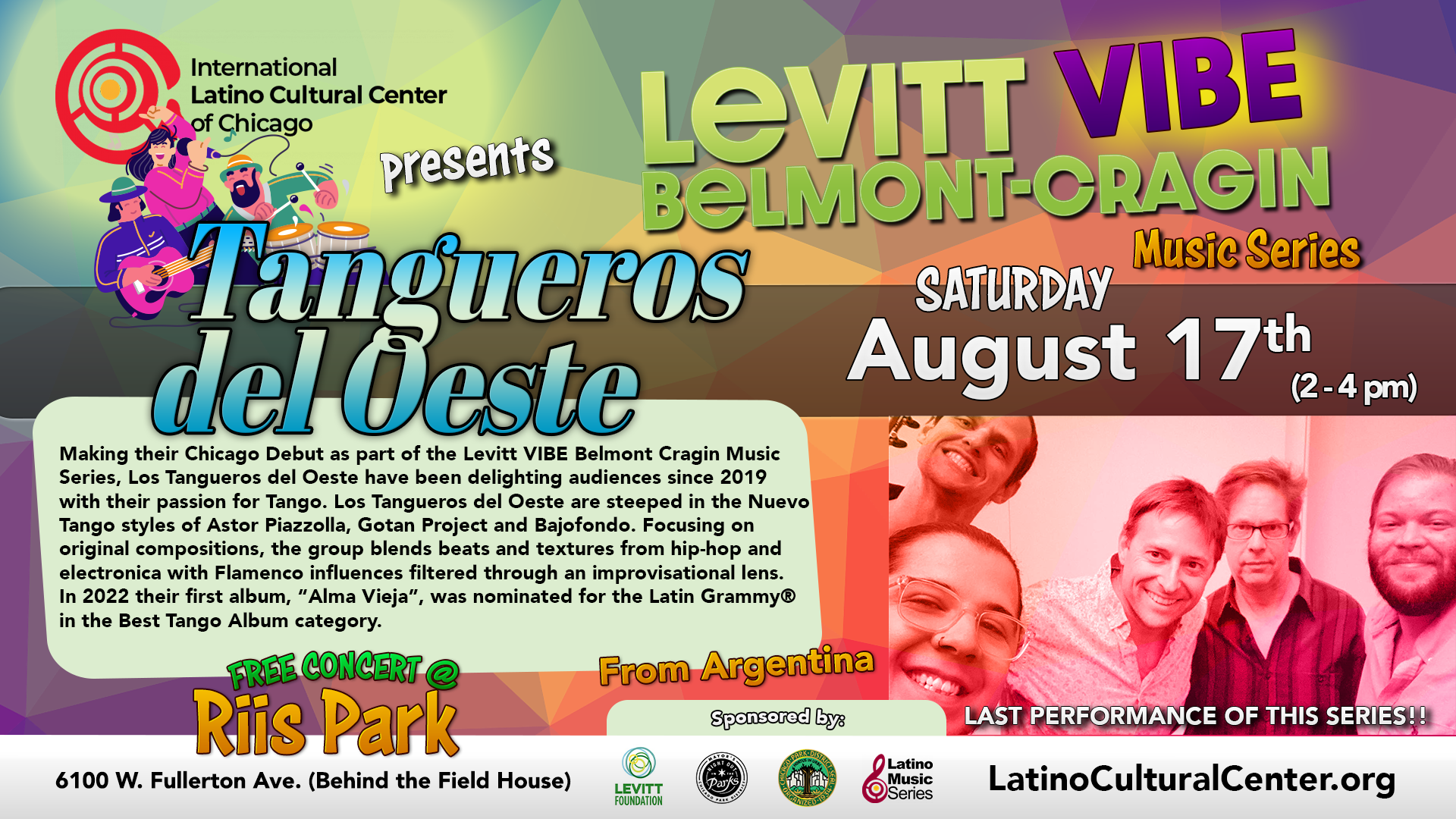 Levitt VIBE Concert Series: Tangueros del Oeste – International Latino ...